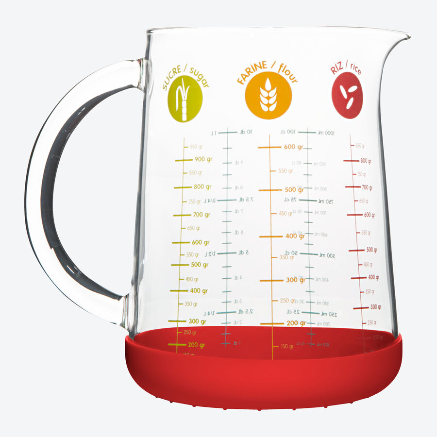 Verre doseur en verre borosilicate résistant à la chaleur pour mesurer, chauffer, mixer ...