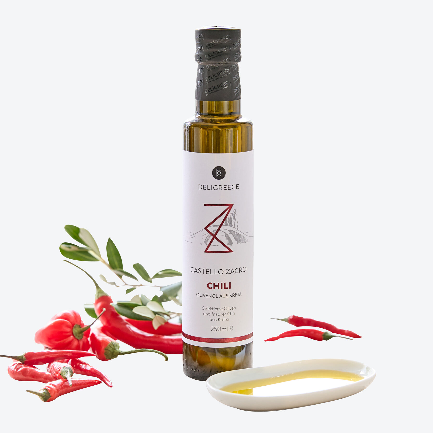 Huile d'olive extra vierge au piment - 250 ml - Boutique