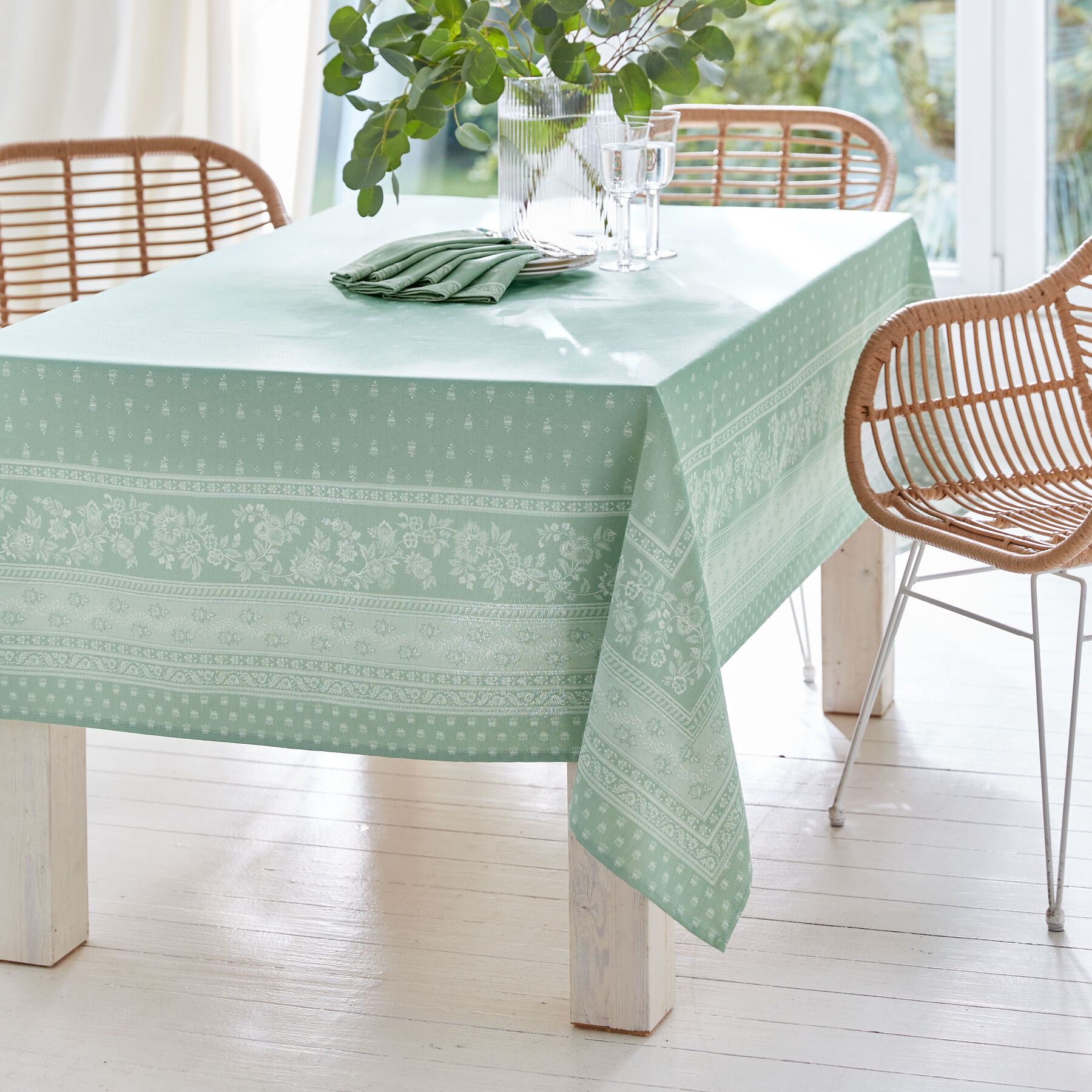 Nappes - linge de table provençal avec protection antitaches : tissé ...